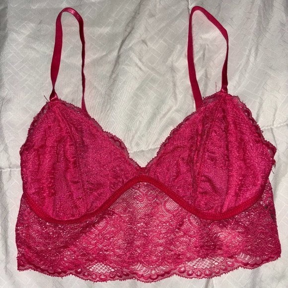 SHEIN | Tops | Pink Lace Crop Top | Poshmark